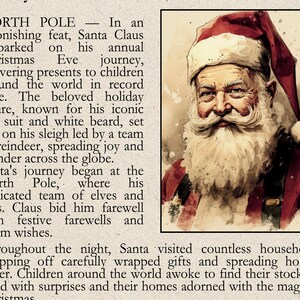 Christmas Newspaper Poster, Christmas Printable Wall Art, Christmas ...