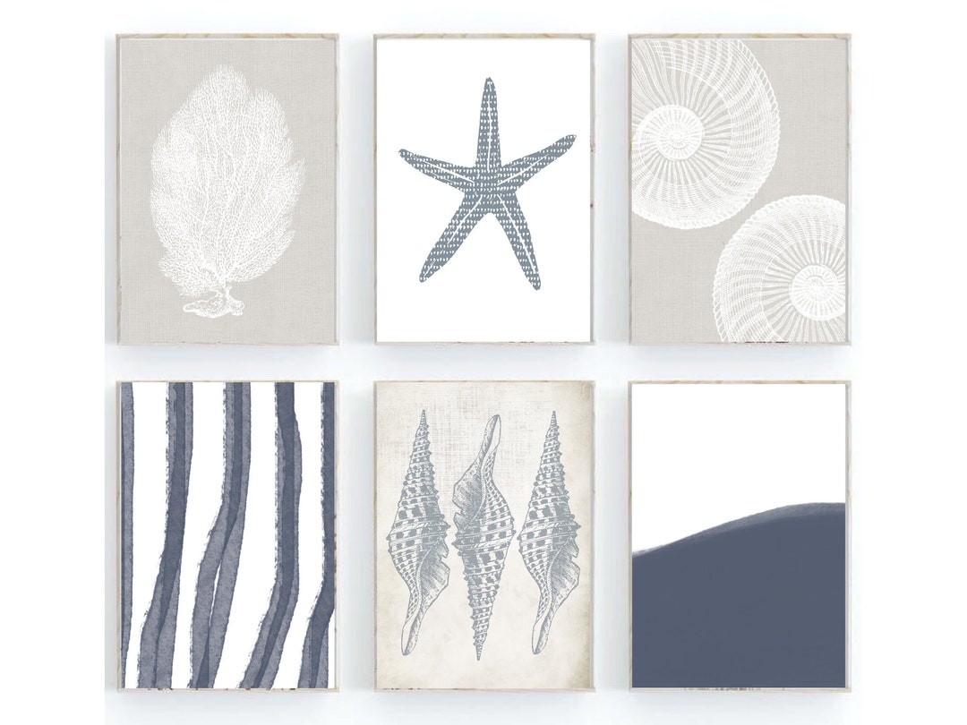 Coastal Prints, Coastal Gallery Wall Set, Beach Printable Art, Blue ...