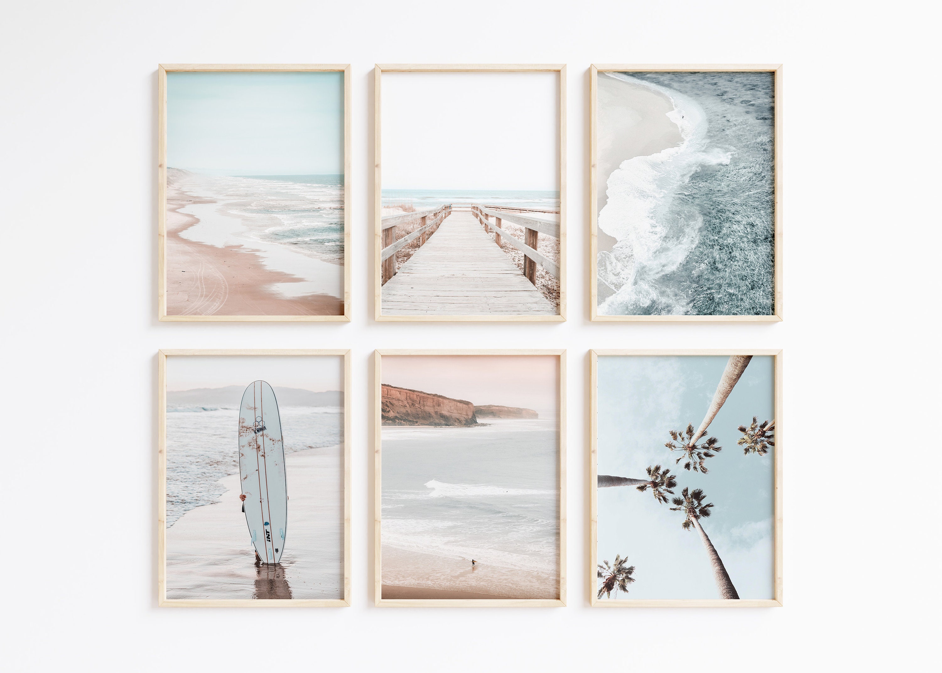 Coastal Wall Art, Beach Prints, Beach Gallery Wall Set, Modern Coastal ...
