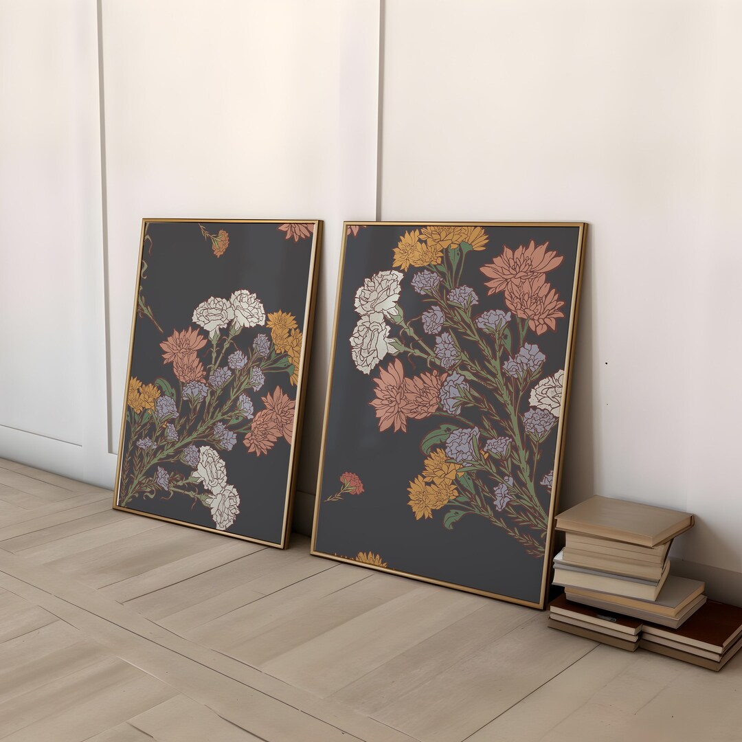 Flower Wall Art, Coquette Prints, Botanical Prints, Set of 2 Prints ...