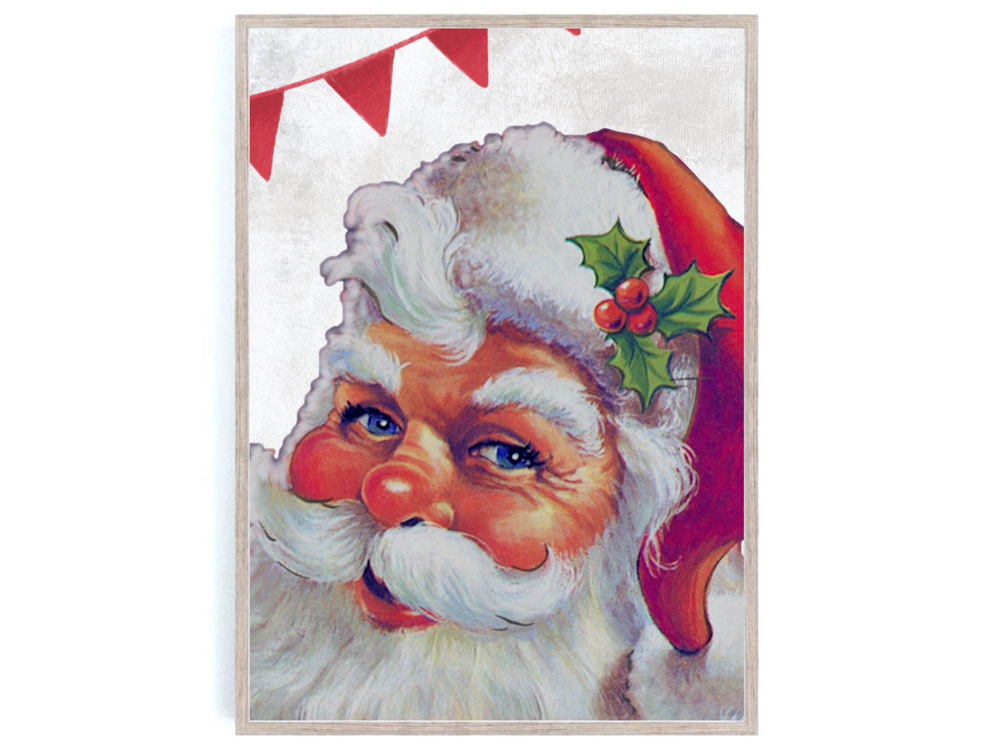Santa Clause Print, Christmas Wall Art, Christmas Printable, Vintage ...