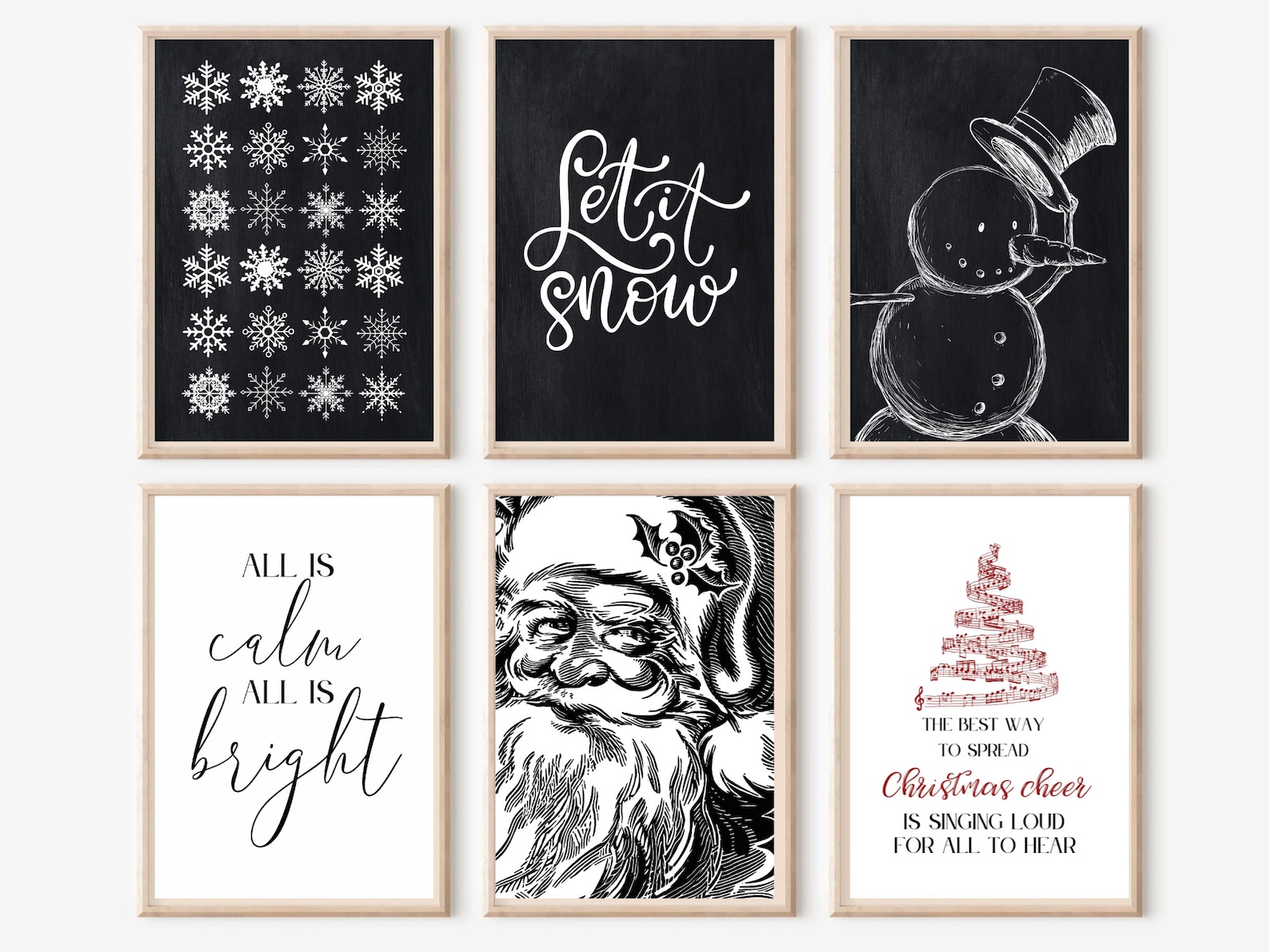 Christmas Printable Wall Art, Christmas Download Bundle, Christmas ...