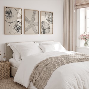 Neutral Coastal Wall Art, Set of 3 Beach Prints, Modern Abstract Beach ...