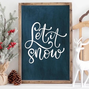 Blue Christmas Wall Art, Winter Gallery Wall, Snow Prints, Printable ...