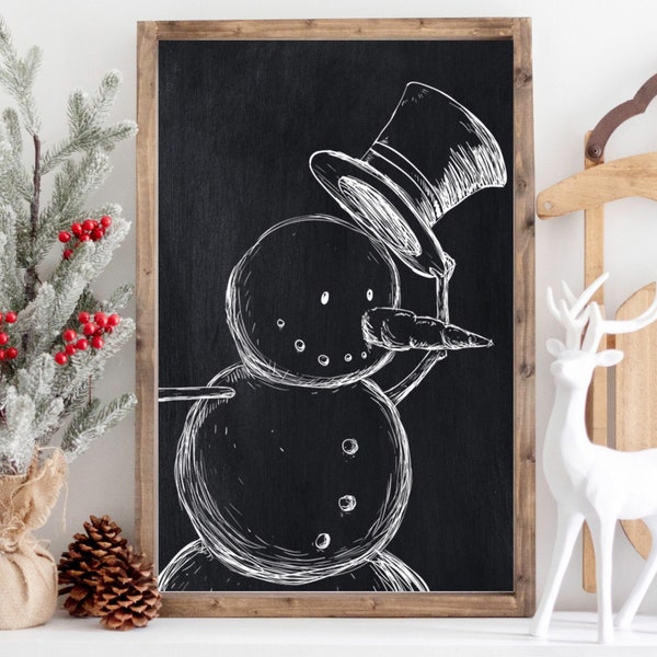 Snowman Print - Etsy