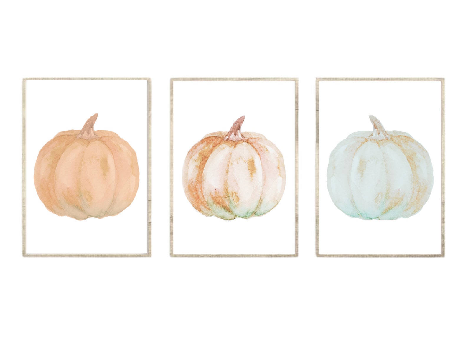Pumpkin Prints, Set of 3, Fall Gallery Wall, Autumn Wall Art ...