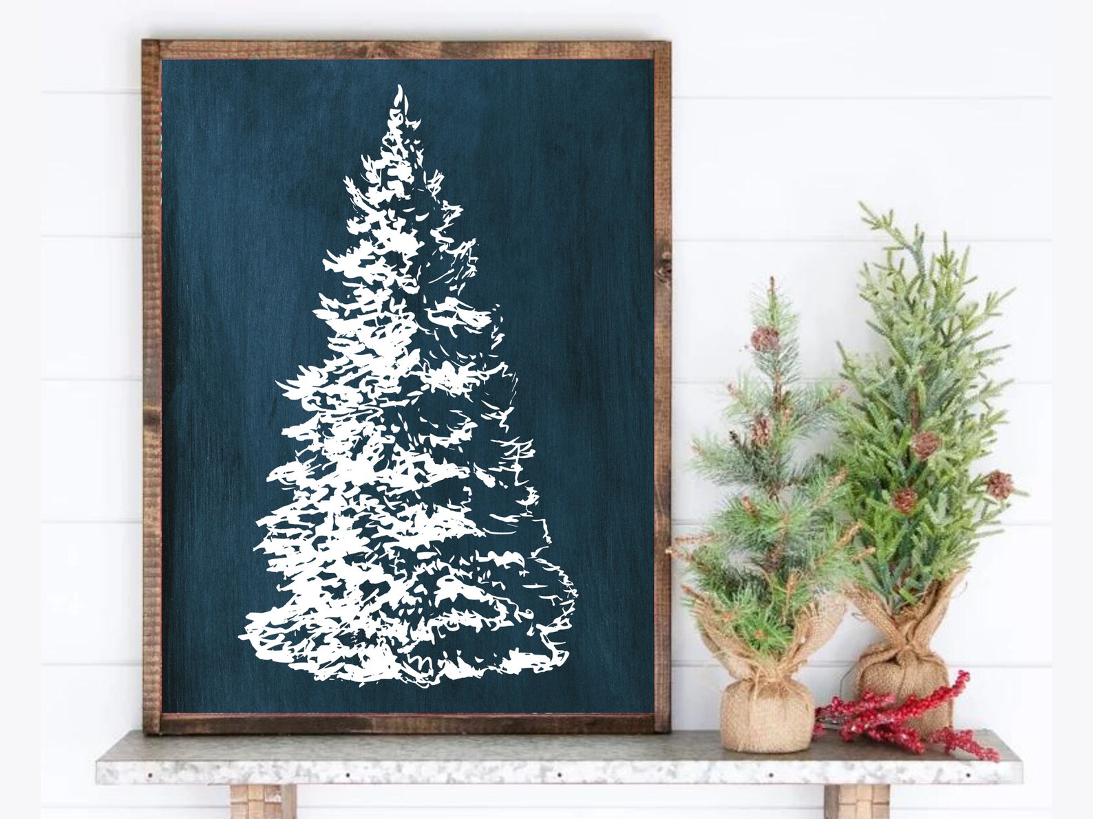 Blue Christmas Wall Art, Winter Gallery Wall, Snow Prints, Printable ...