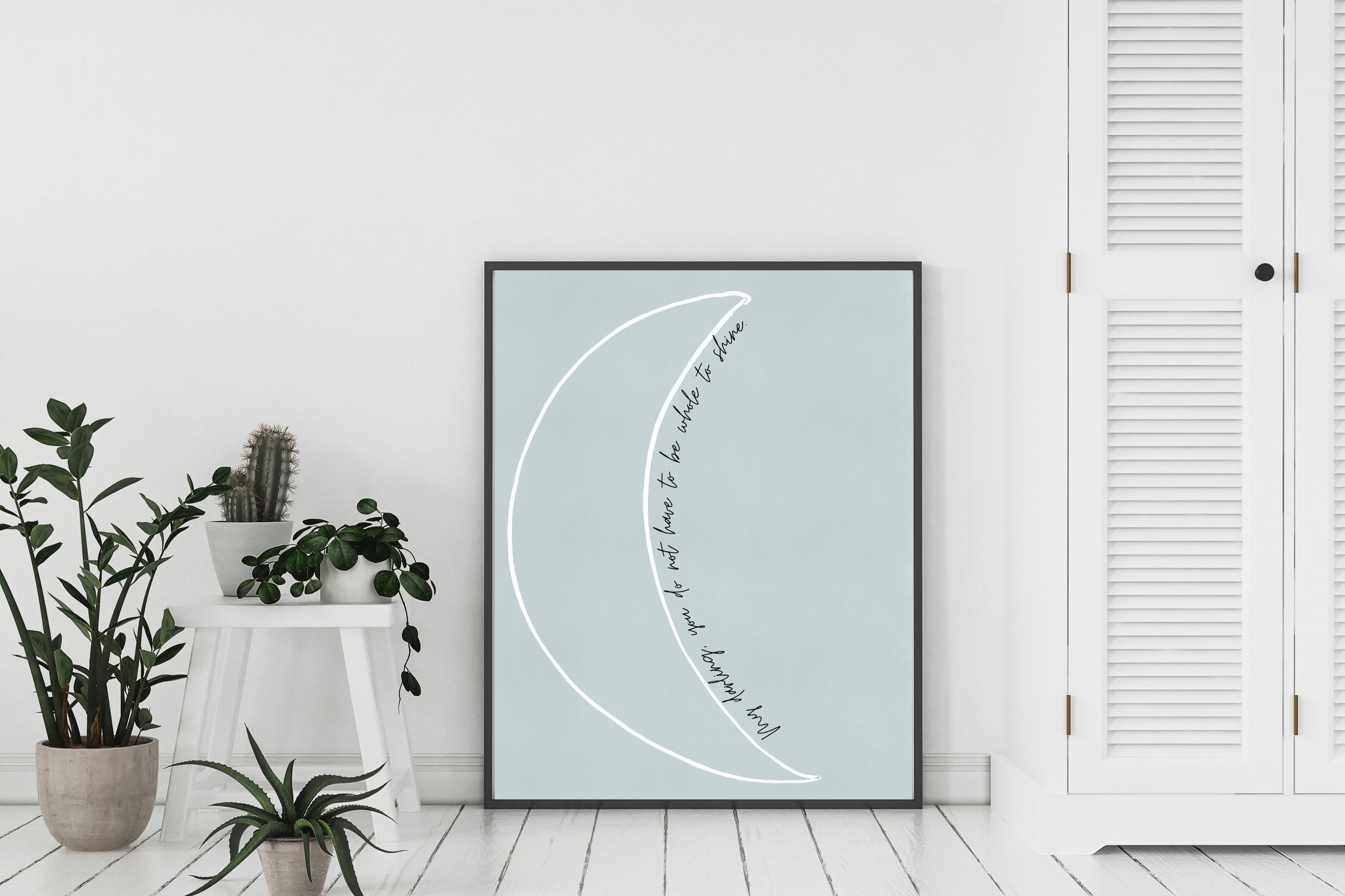 Moon Quote Print Half Moon Wall Art Inspirational Quote Art - Etsy