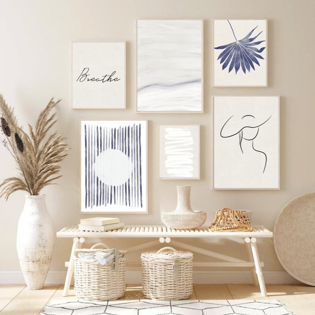 Boho Beach Prints Coastal Gallery Wall Set of 6 Prints | Etsy