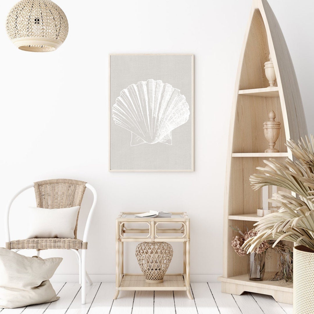 Sea Shell Print, Beach Wall Art, Sea Shell Wall Art, Coastal Wall Decor ...