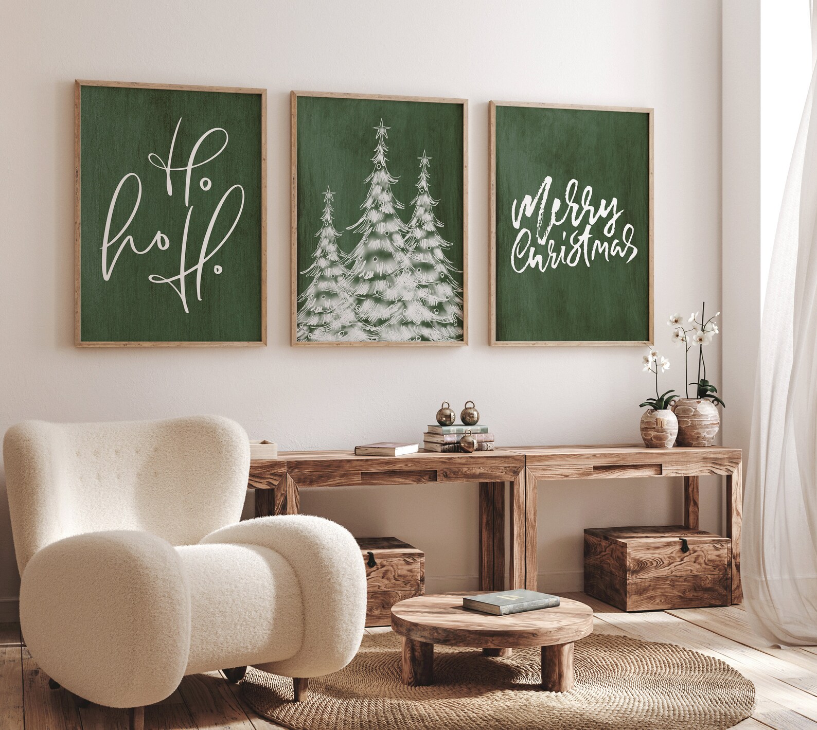 Christmas Prints, Set of 3 Christmas Prints, Christmas Tree Art ...