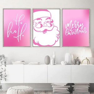 Pink Christmas, Pink Christmas Prints, Pink Christmas Decor, Pastel ...