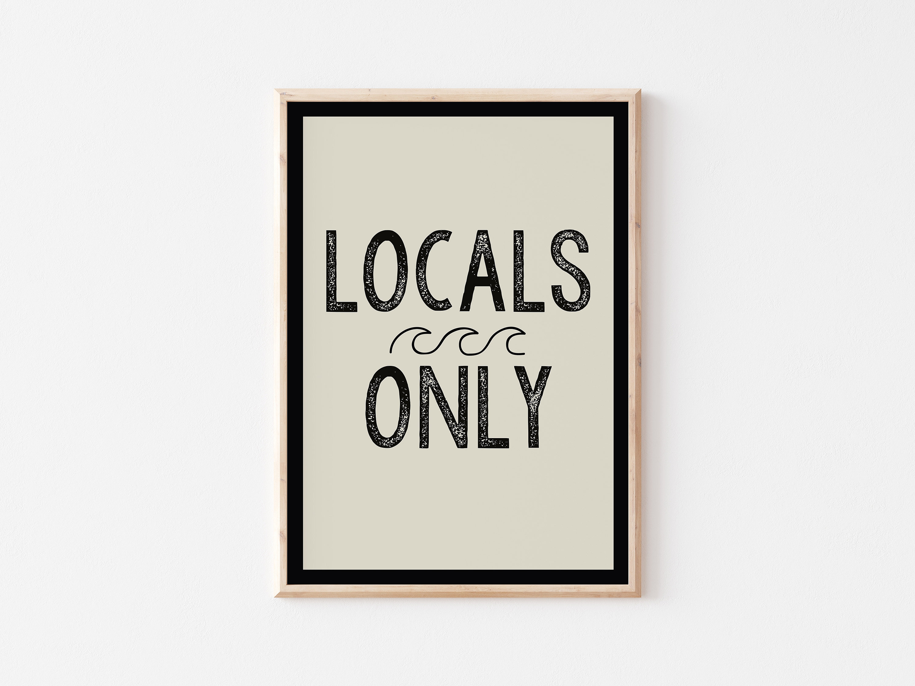 Locals Only Print, Locals Sign, Beach Prints, Beach Wall Art, Neutral ...