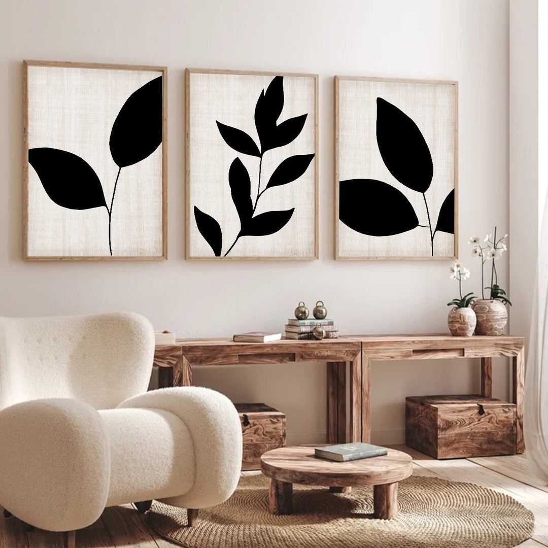 Modern Floral Art 3 Piece Wall Art Botanical Print Set - Etsy