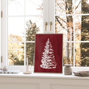 Christmas Printable Art, Red Christmas Prints, Vintage Santa Print, Set ...