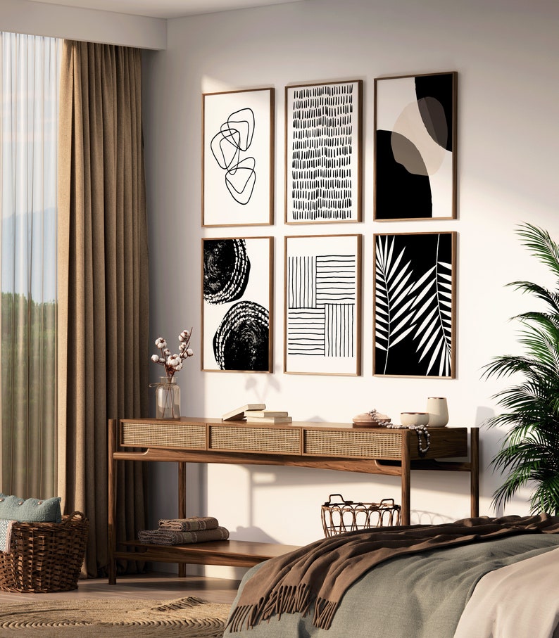 Printable Wall Art Black and White Prints Set of 6 Prints - Etsy