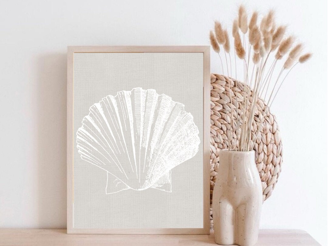 Sea Shell Print, Beach Wall Art, Sea Shell Wall Art, Coastal Wall Decor ...