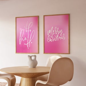 Pink Christmas, Pink Christmas Prints, Pink Christmas Decor, Pastel ...