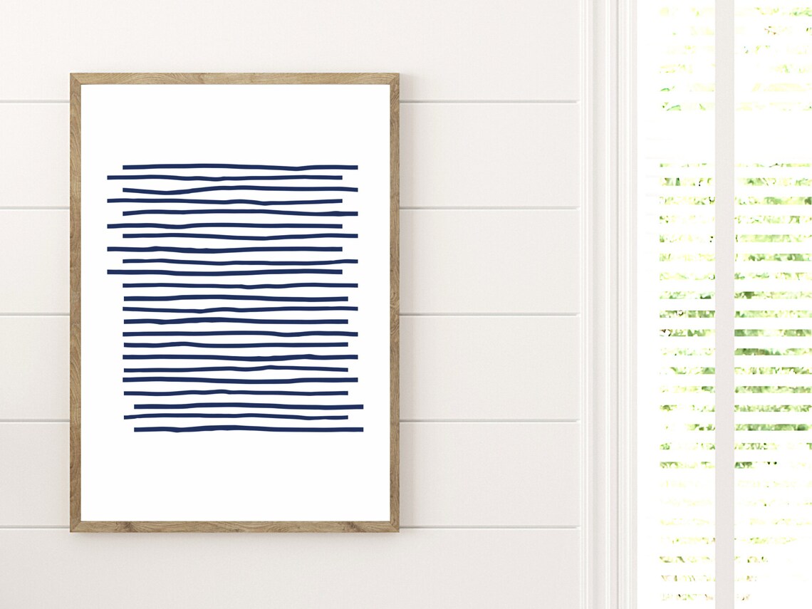 Indigo Blue Abstract Art Set of 3 Prints Abstract Wall | Etsy