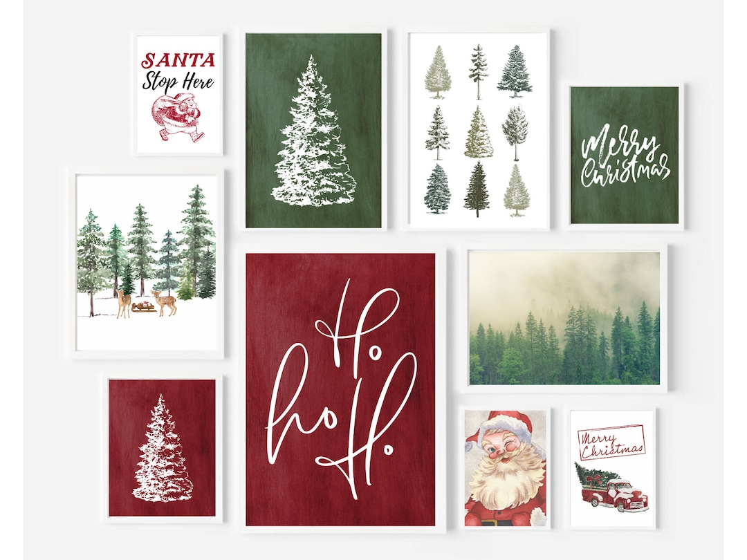Christmas Wall Art Prints, Christmas Download Bundle, Christmas Gallery ...