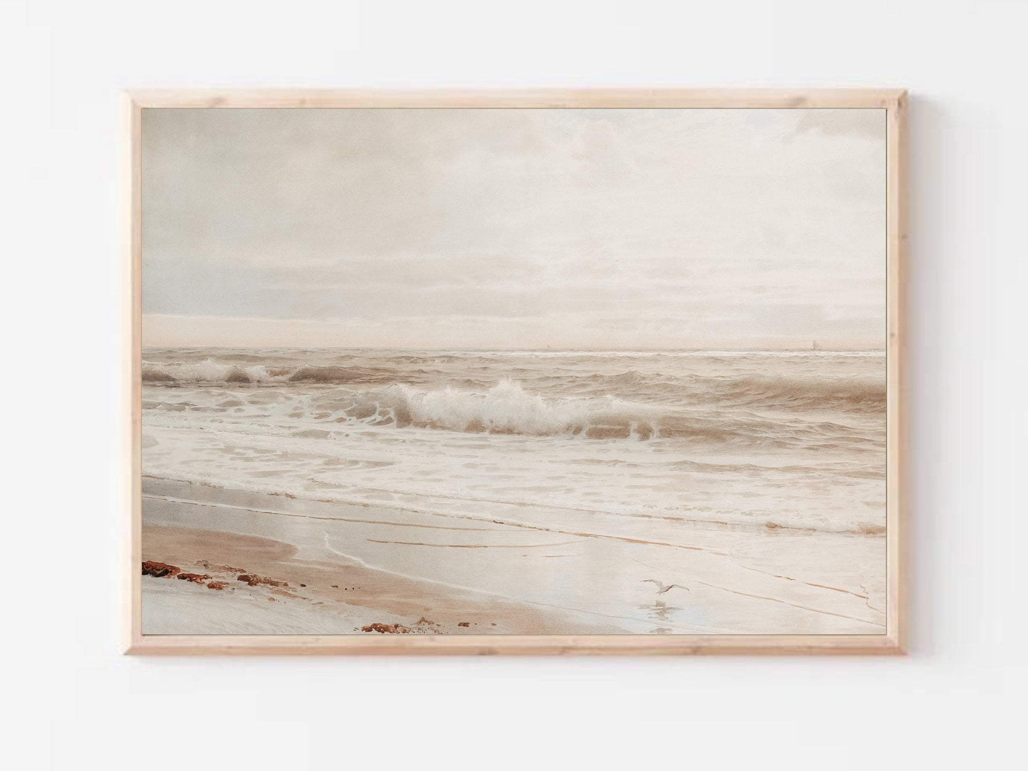 Vintage Coastal Art, Vintage Beach Print, Neutral Beach Print, Vintage ...