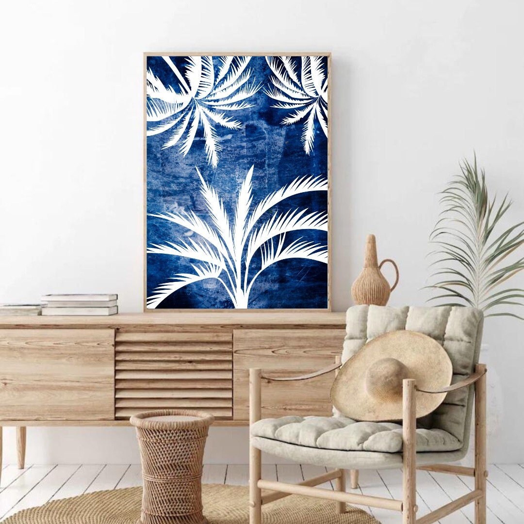 Coastal Wall Art, Palm Tree Print, Beach Prints, Abstract Beach Art ...