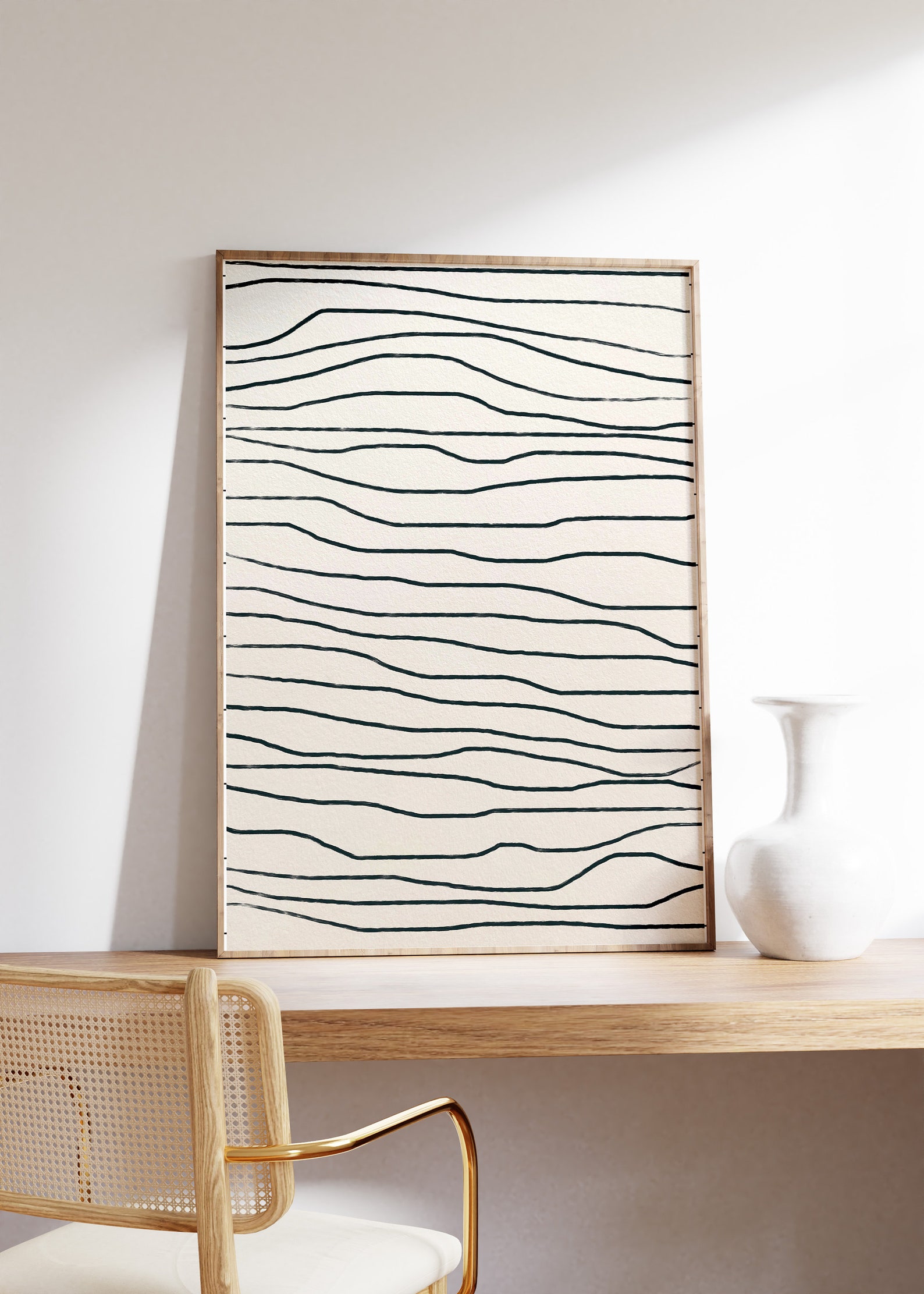 Black Abstract Lines Print, Printable Wall Art, Modern Minimalist Print ...