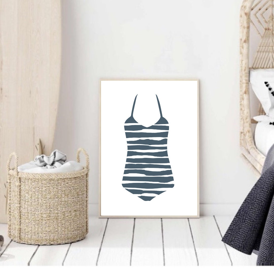 Vintage Swimsuit Print, Bathing Suit Print, Coastal Wall Art, Retro ...
