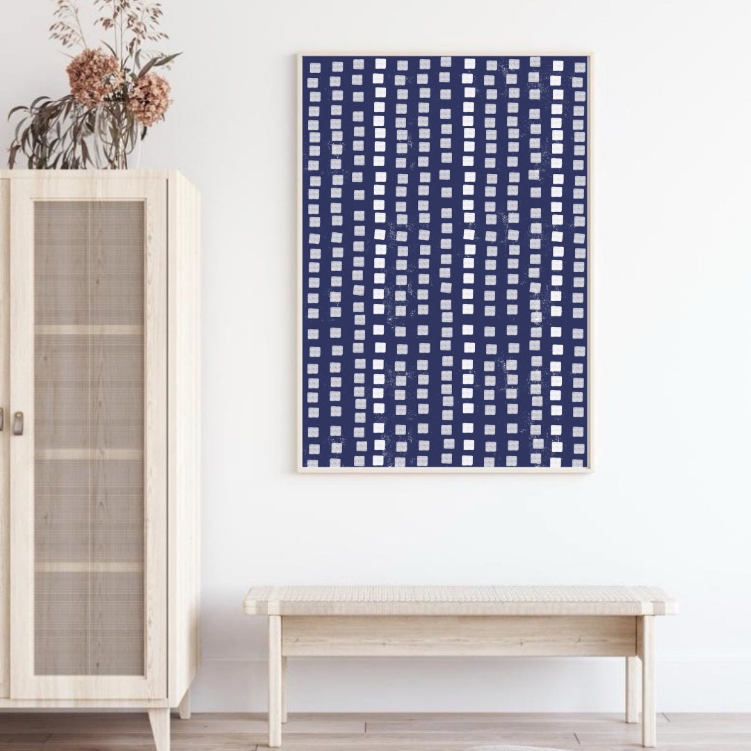 Abstract Printable Wall Art Indigo Blue Print Modern | Etsy