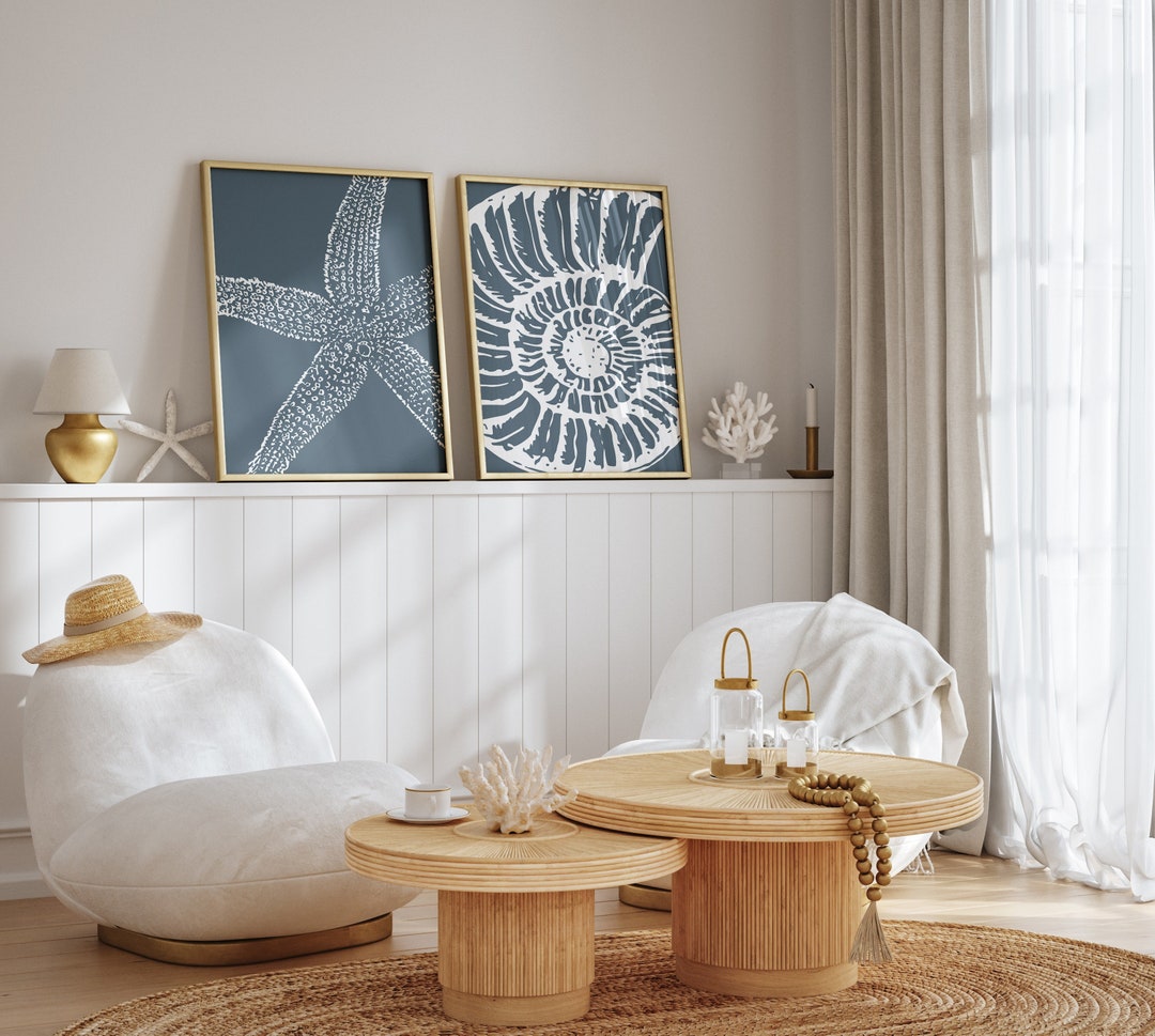 Beach Wall Art, Ocean Art, Coastal Art, Blue and White Beach Decor ...