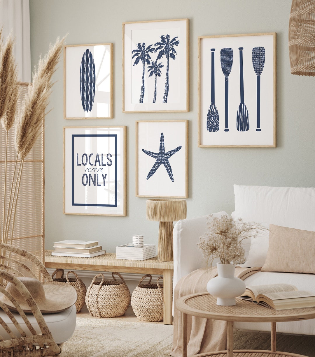 Coastal Wall Art, Beach Gallery Wall, Set of 5 Prints, Ocean Prints ...