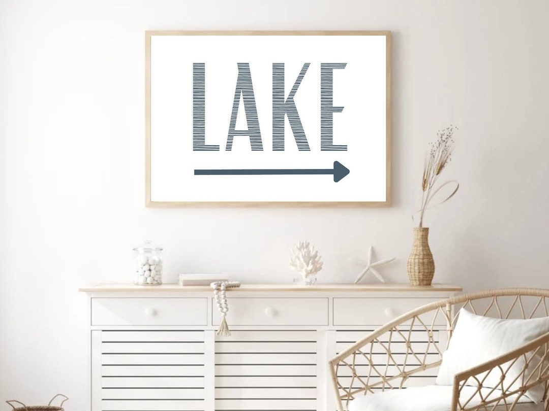 Lake House Wall Art, Lake Printable Art, Lake House Decor, Minimalist ...