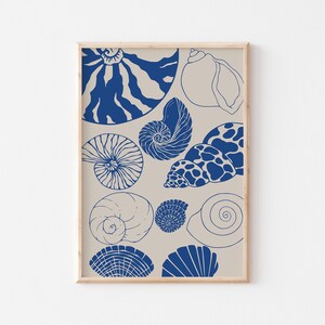 Coastal Prints, Ocean Art, Sea Shell Prints, Blue Beach Prints, Beachy ...