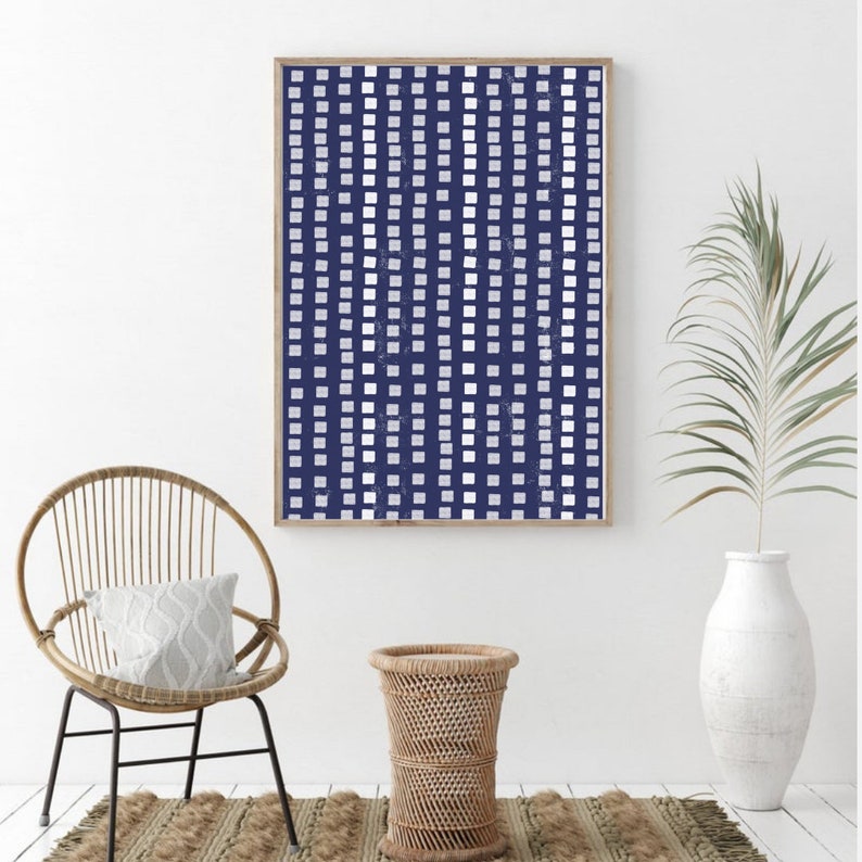 Abstract Printable Wall Art Indigo Blue Print Modern | Etsy