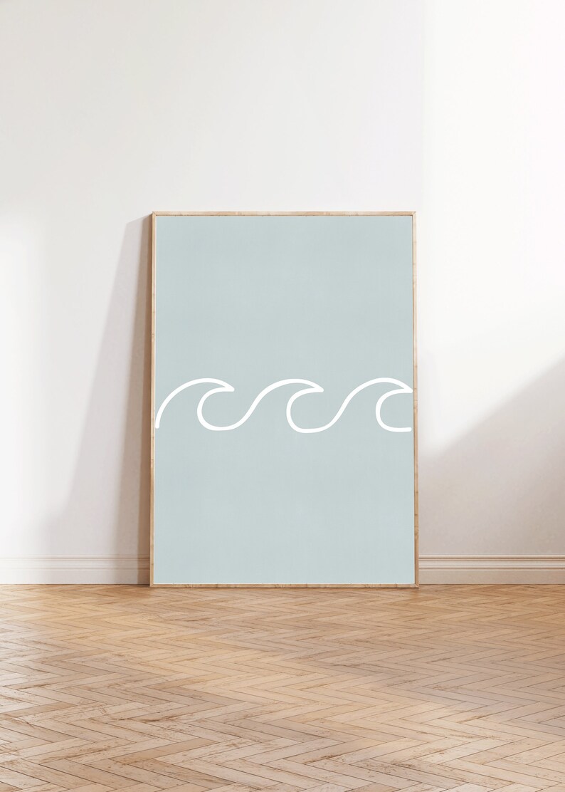 Wave Wall Art, Wave Print, Boho Beach Decor, Modern Beach Art ...