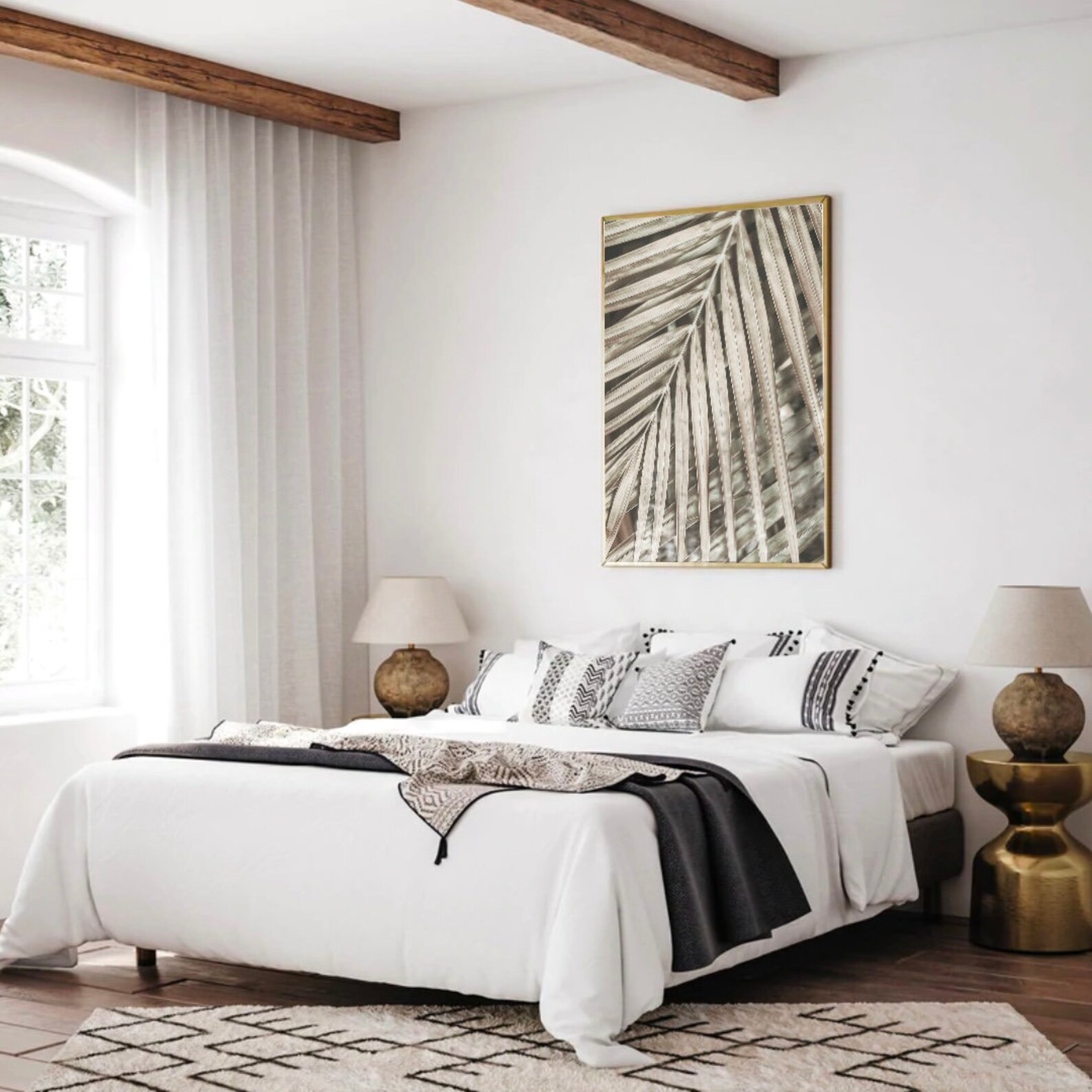 Boho Beach Print Boho Palm Leaf Palm Leaves Boho Wall | Etsy