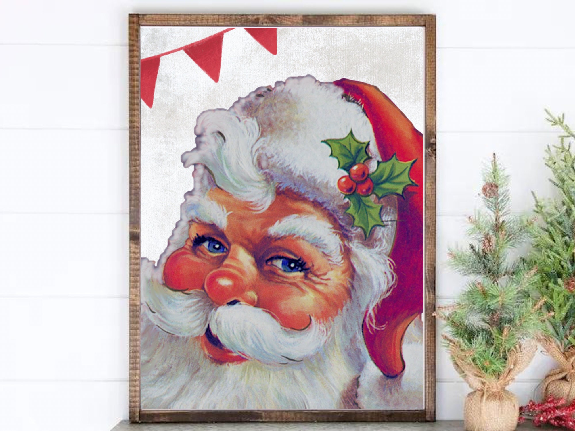 Santa Clause Print, Christmas Wall Art, Christmas Printable, Vintage ...