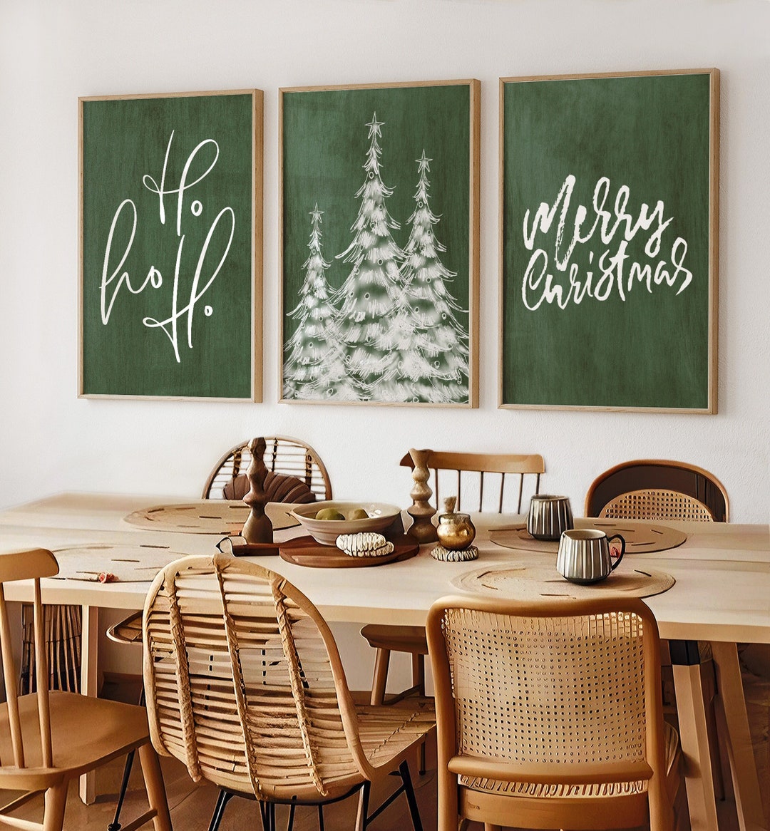 Christmas Prints, Set of 3 Christmas Prints, Christmas Tree Art ...