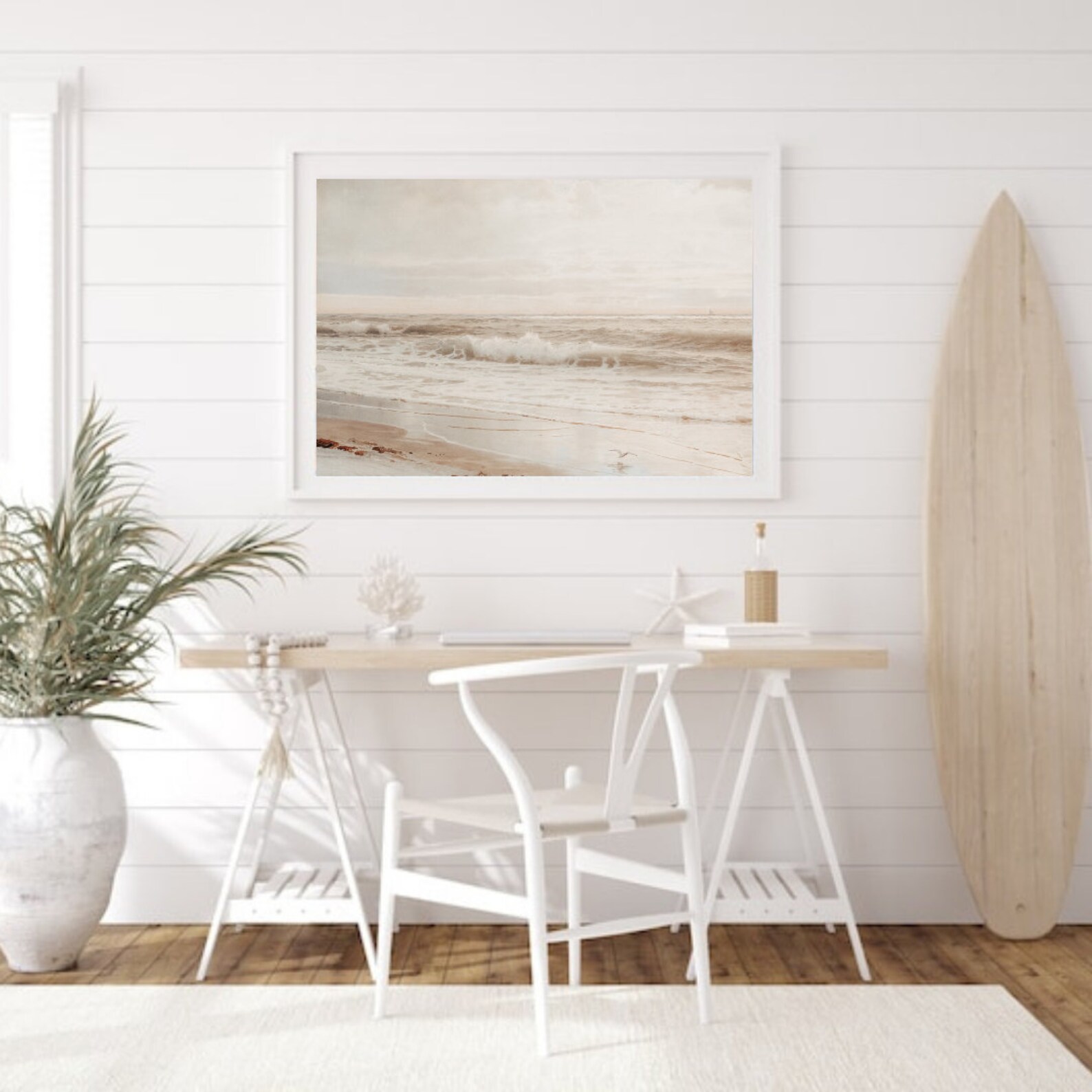 Vintage Coastal Art Vintage Beach Print Neutral Beach Print | Etsy