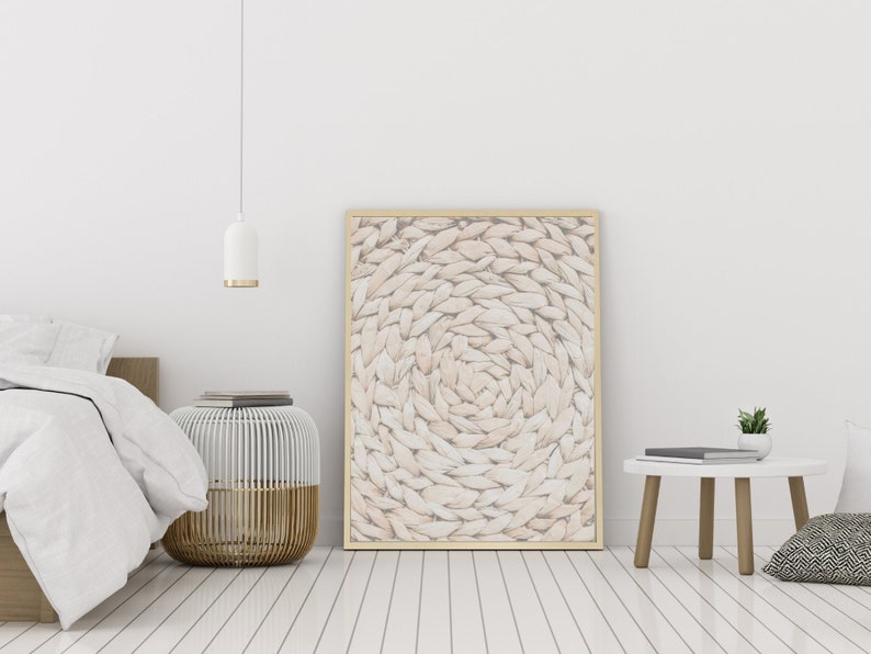 Boho Wall Decor Printable Wall Art Basket Art Rattan Wall | Etsy