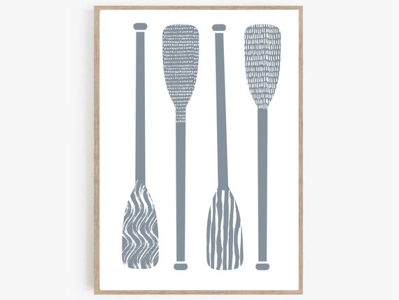 Oar Print Lake House Wall Art Oar Wall Decor Paddle Print - Etsy