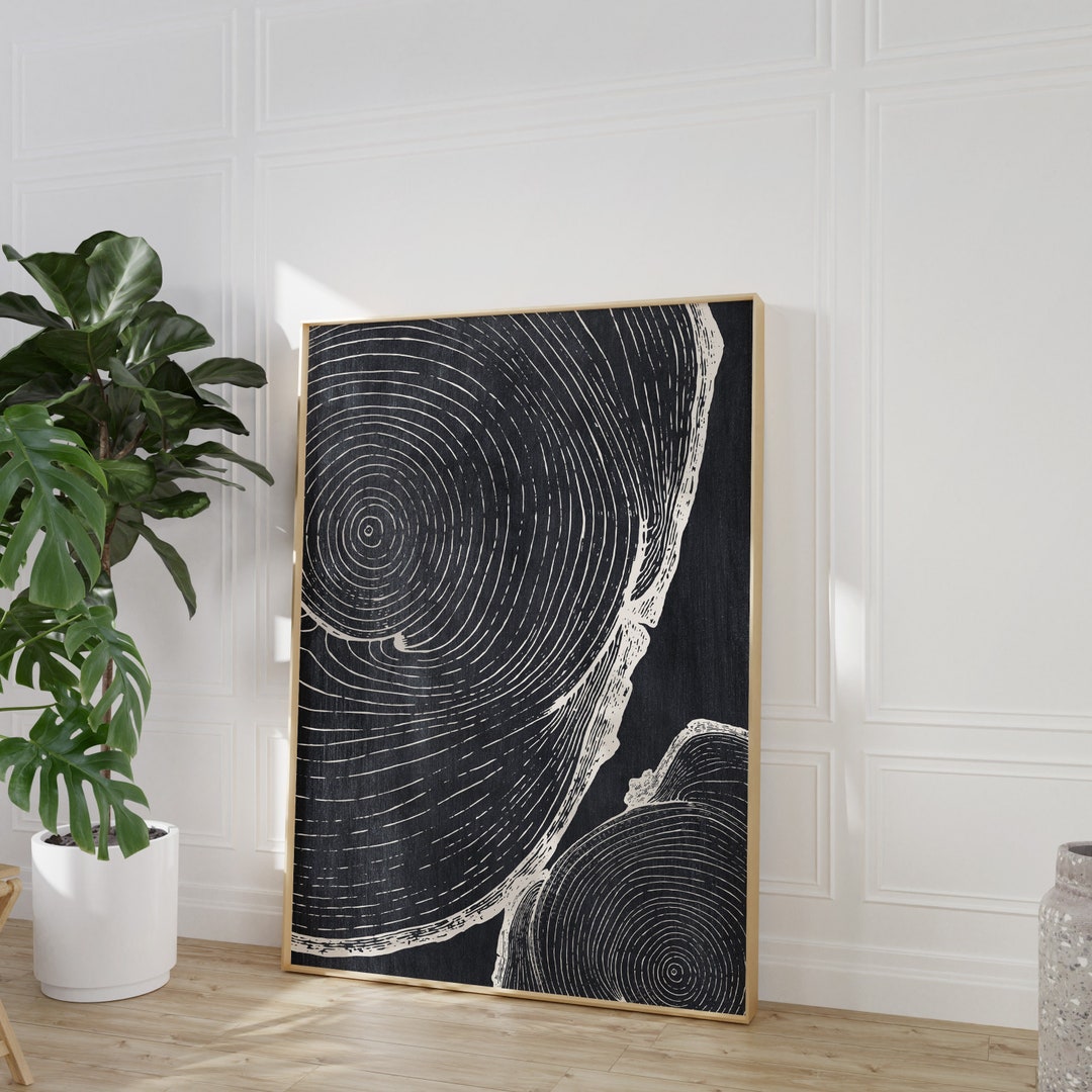 Tree Rings Wall Art, Large Abstract Art, Nature Print, Tree Log Slice ...