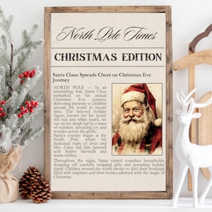 Christmas Newspaper Poster, Christmas Printable Wall Art, Christmas ...