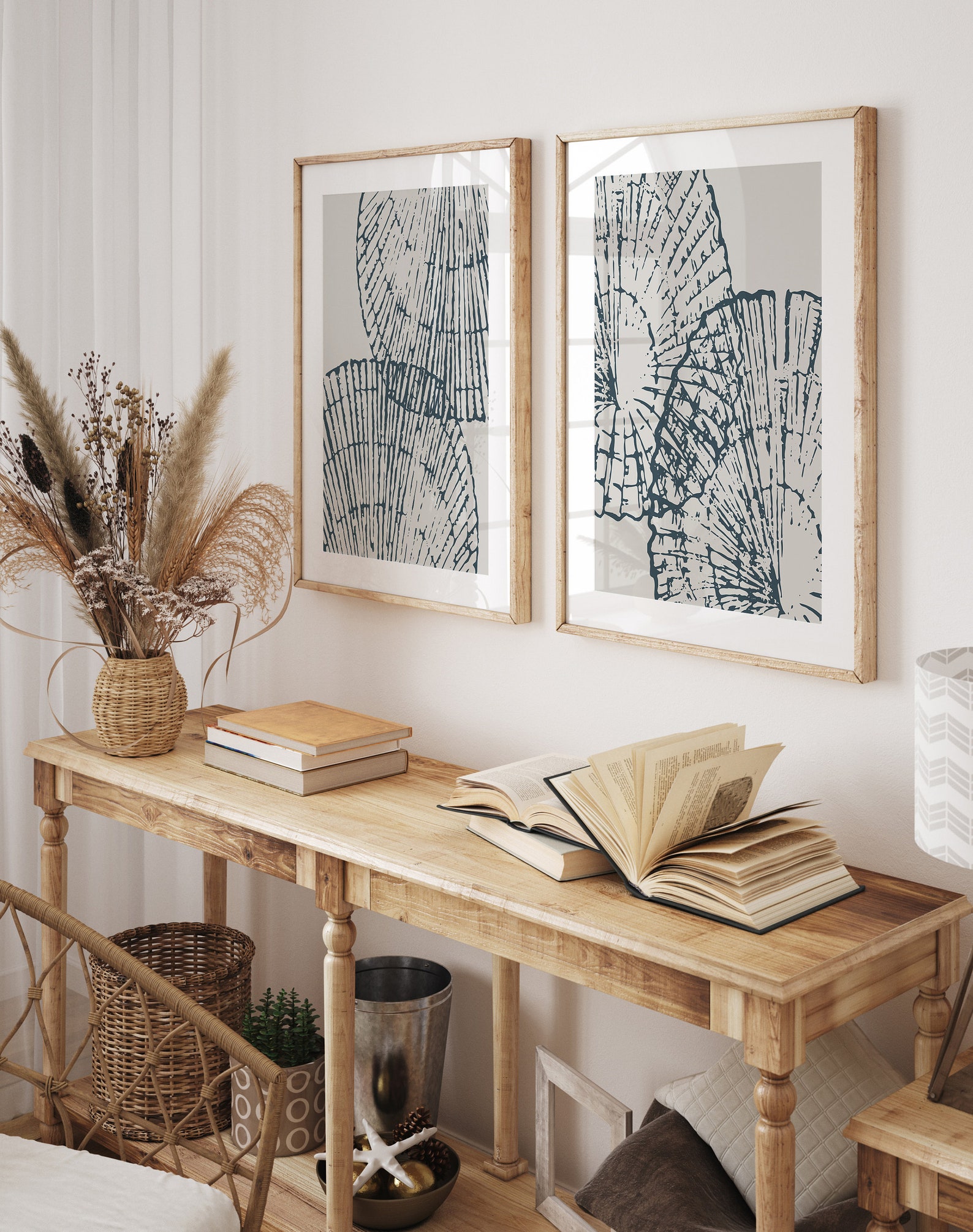 Coastal Prints, Set of 2, Sea Shell Prints, Beach Wall Art, Beachy ...