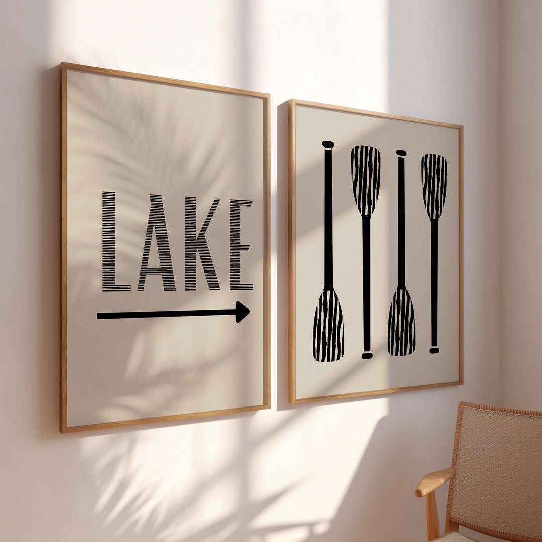 Lake House Prints, Lake Prints, Coastal Art, Beach House Art, Oar ...