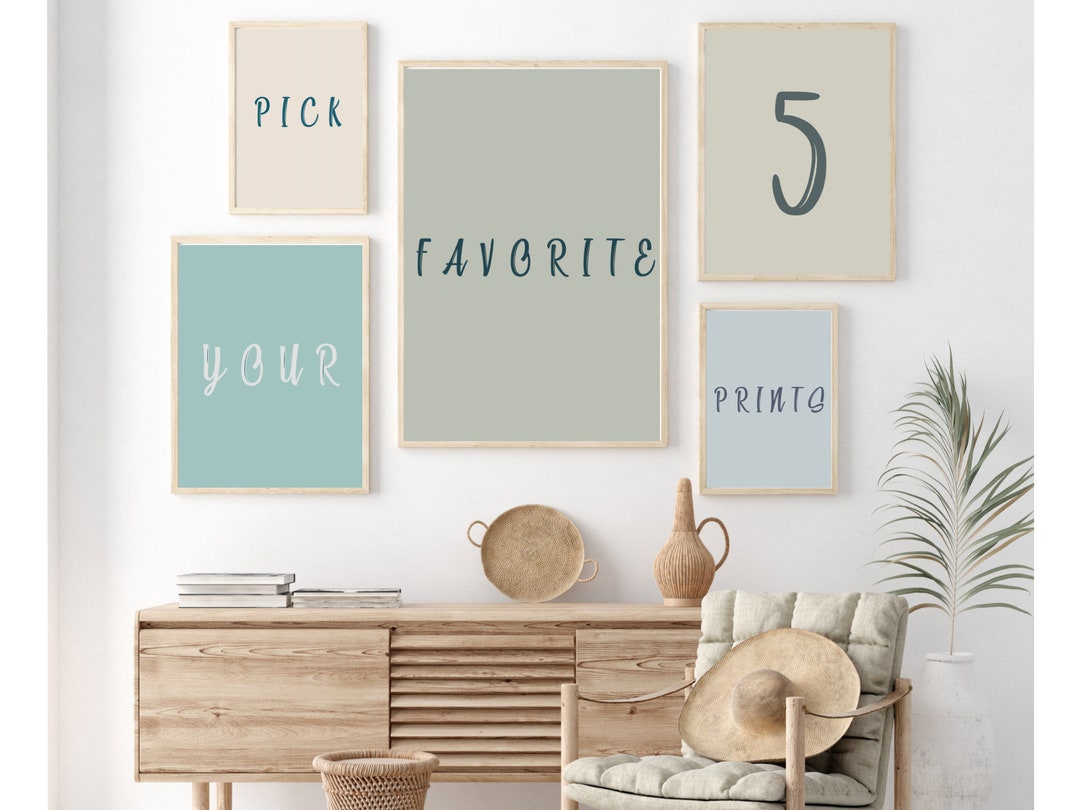 Pick Any 5 Prints, Custom Gallery Wall, Personalized Art Prints, Custom ...