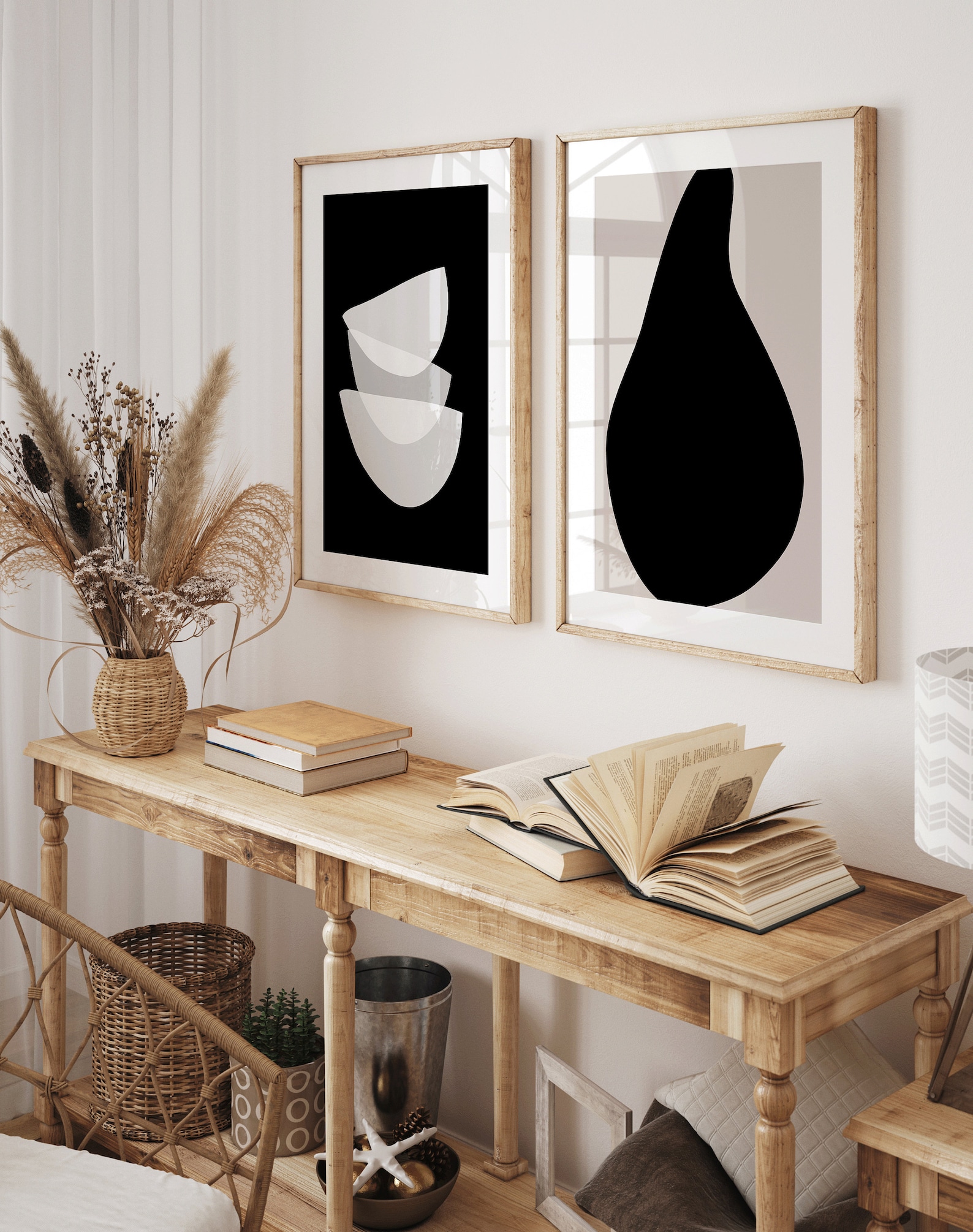 Black Abstract Wall Art Set Abstract Gallery Wall Black and - Etsy