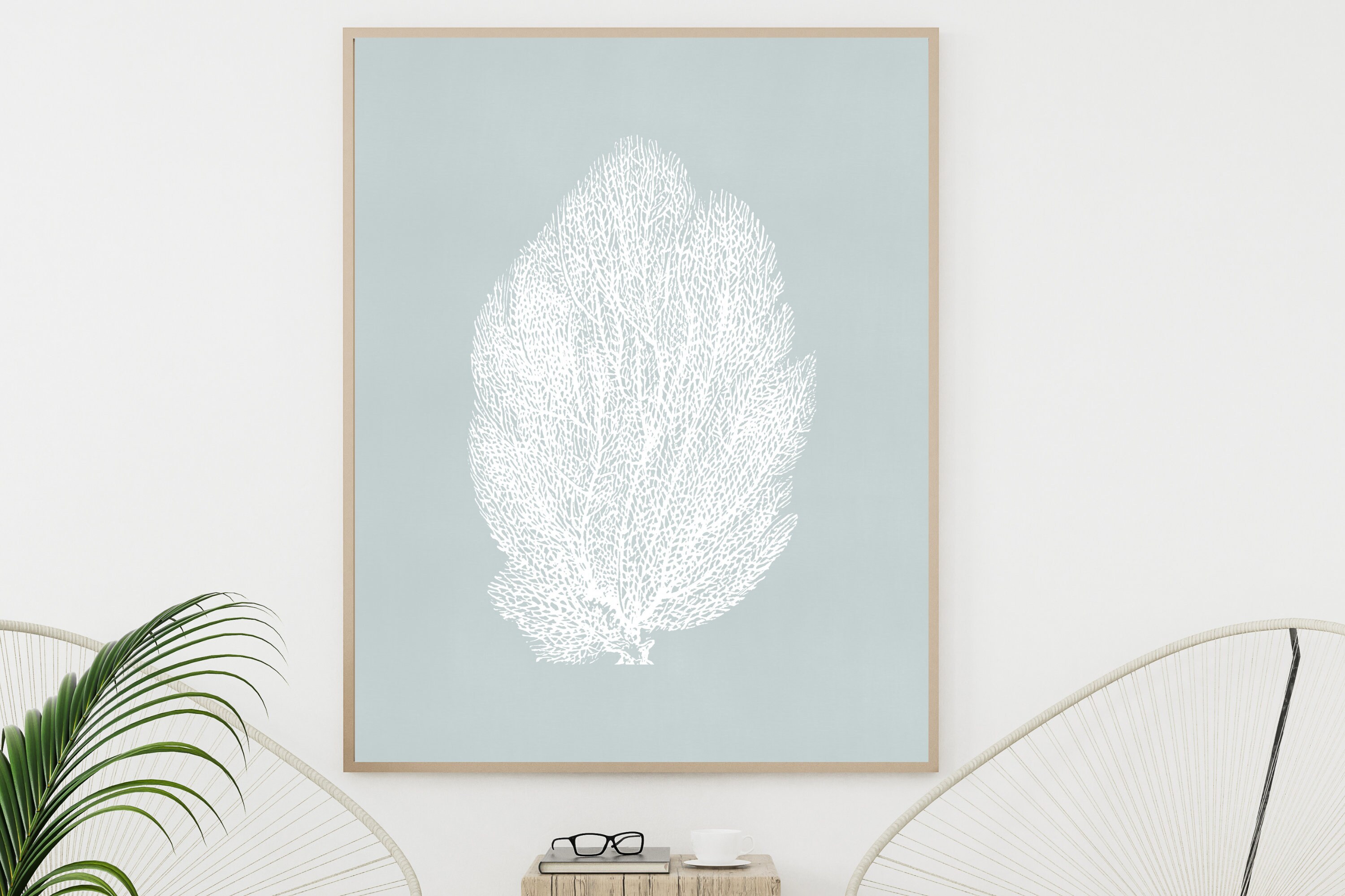 Sea Fan Wall Art Beach Printable Coastal Print Coral Wall | Etsy
