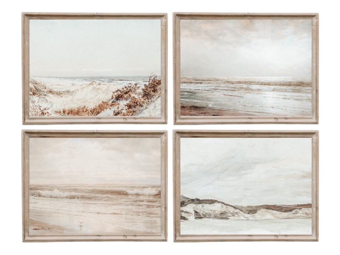 Vintage Coastal Art, Vintage Beach Prints, Neutral Beach Print, Vintage ...