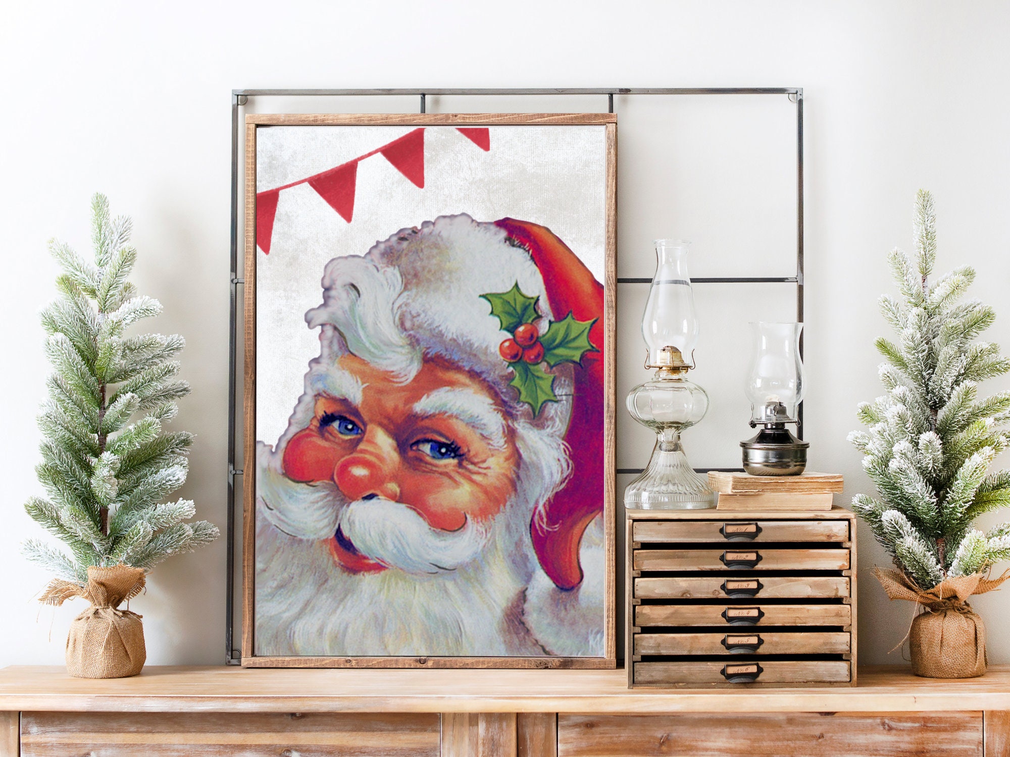 Santa Clause Print, Christmas Wall Art, Christmas Printable, Vintage ...